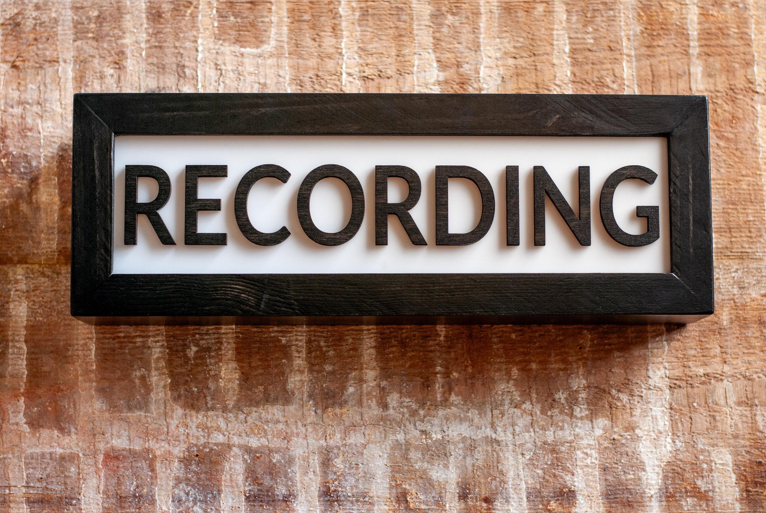 Recording Light Up Sign LED Lightbox for Music Studio or Home Podcast ...